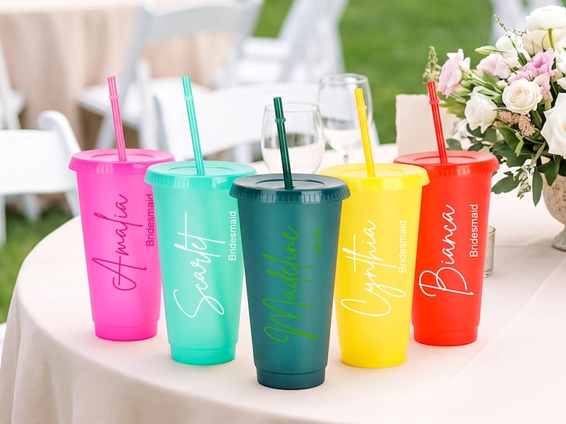Name Glitter Cold Cup With Straw,bridesmaid Proposal Gift,bachelorette ...