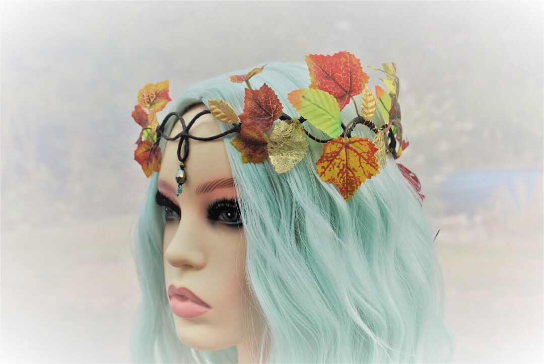 Autumn Fall Leaves Crown Headdress Halo Crown Woodland Fairy Forest ...