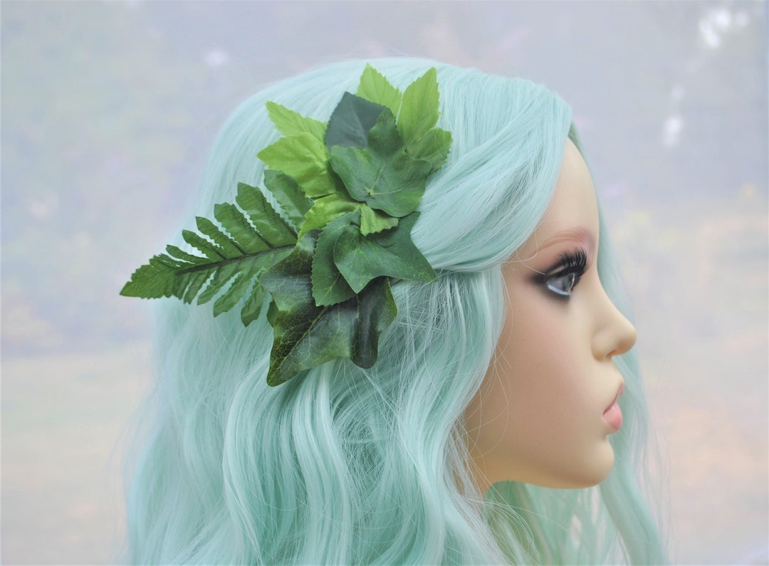 Green Woodland Ivy Leaves Hair Comb Fairy Poison Ivy Mother Nature Tree ...