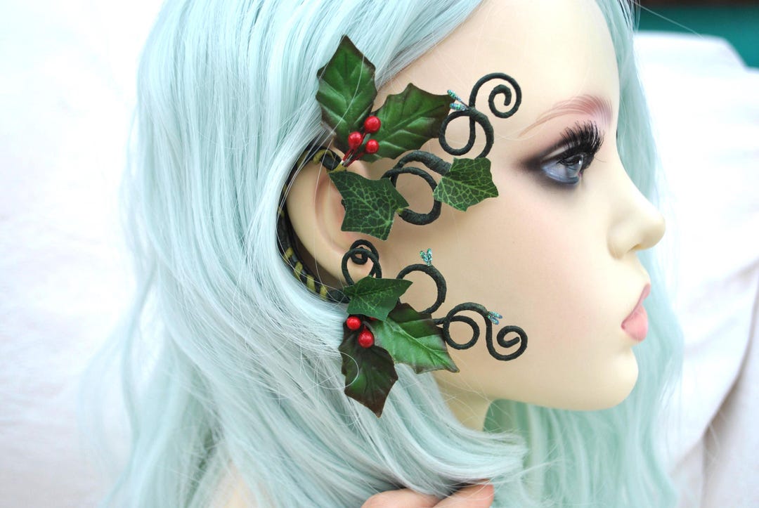 Holly and Ivy Ear Cuff Wrap Woodland Fairy Mother Nature Christmas Yule ...