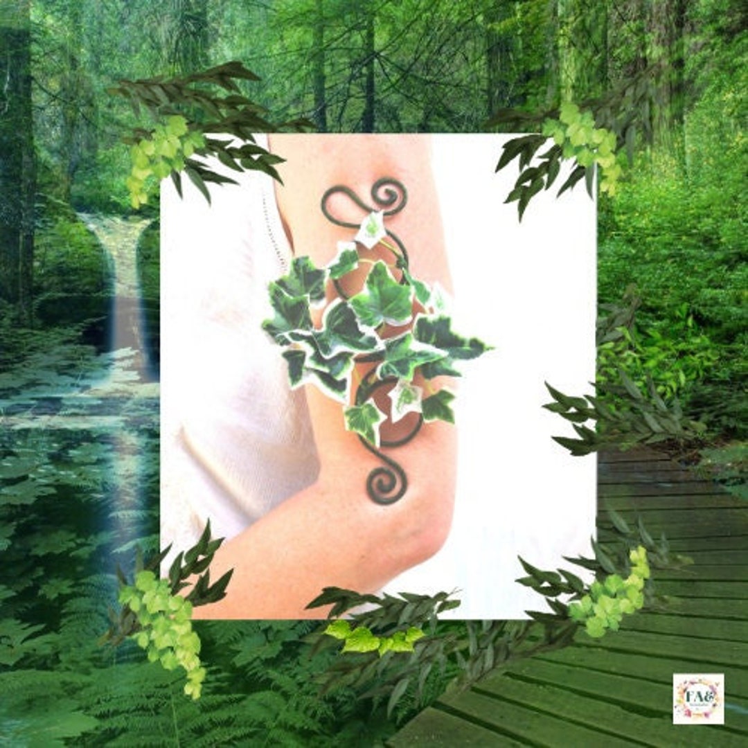 Variegated Ivy Upper Arm Cuff Wrap Woodland Fairy Costume Bridal Prom ...