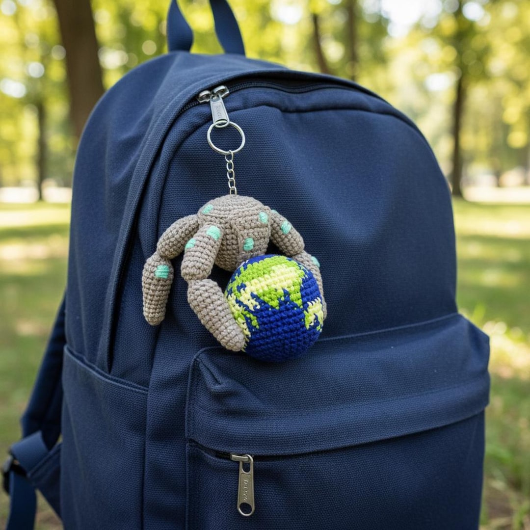 Crochet Rocky Keychain Holding Earth, Project Hail Mary Amigurumi ...