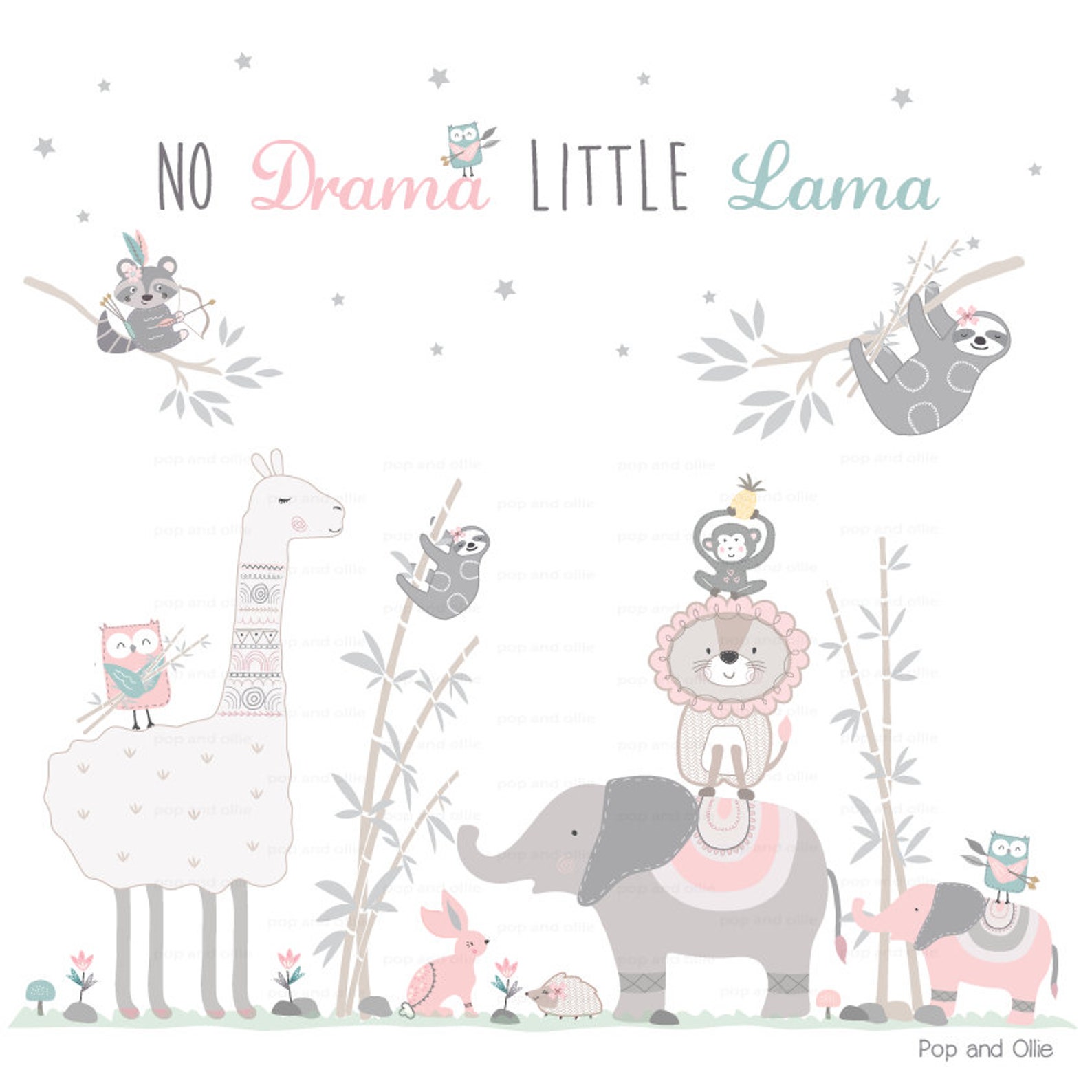 Lama Drama Jungle Wall Decals - Vinyl Wall Art - Etsy