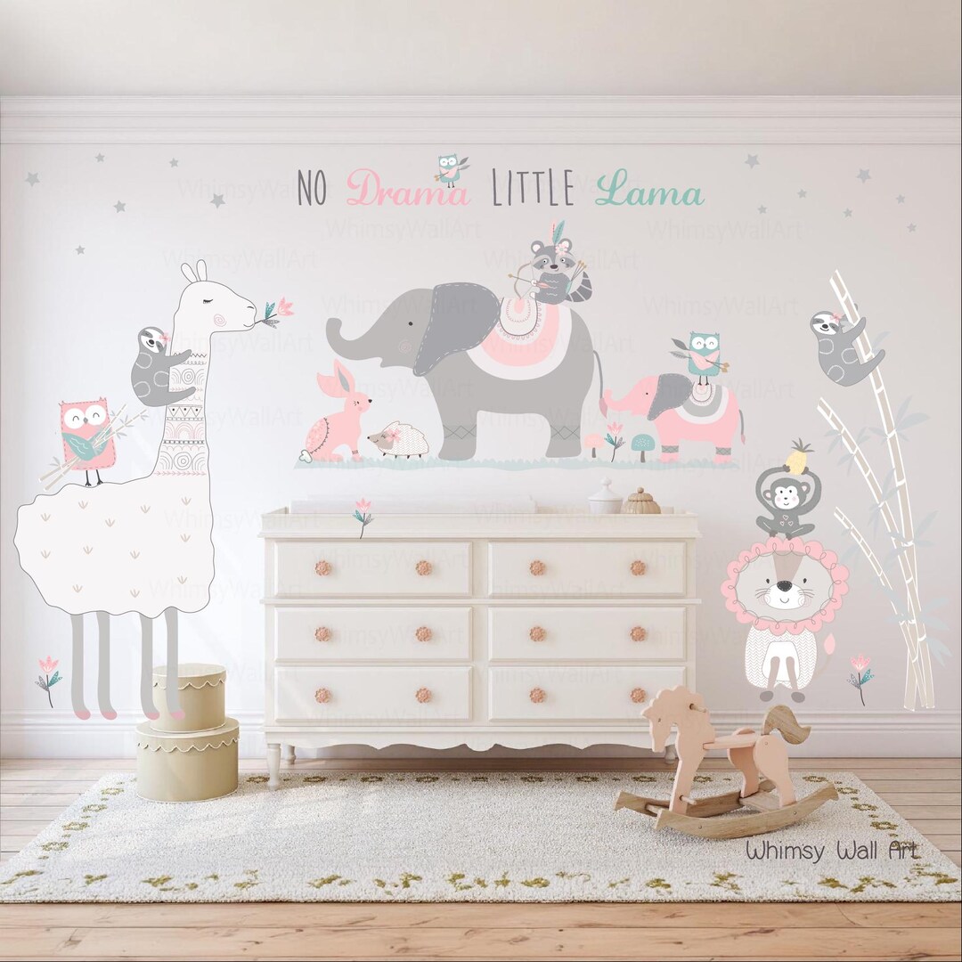 Lama Drama Jungle Wall Decals - Vinyl Wall Art - Etsy