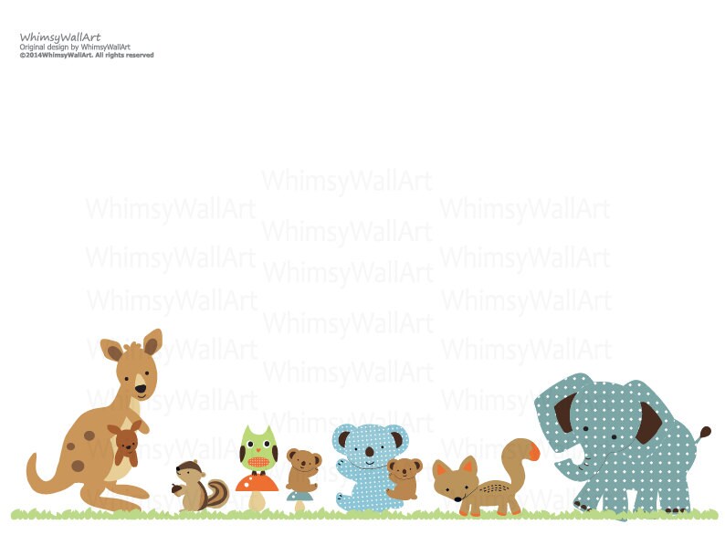Outback Jungle Woodland Animals Decals Vinyl Wall Art Decals Stickers ...