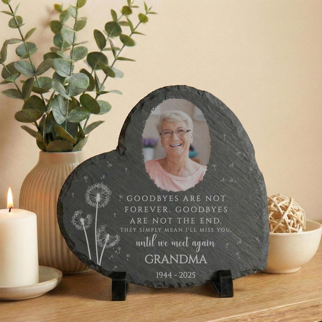 In Loving Memory of Grandma Slate Photo Plaque, Personalized Memorial ...