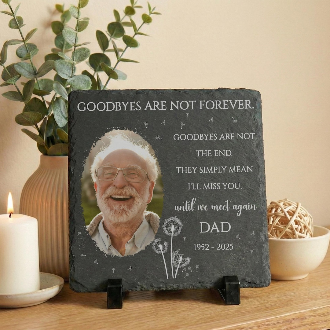 Personalized Dad Memorial Photo Slate Stone, in Loving Memory Plaque - Etsy