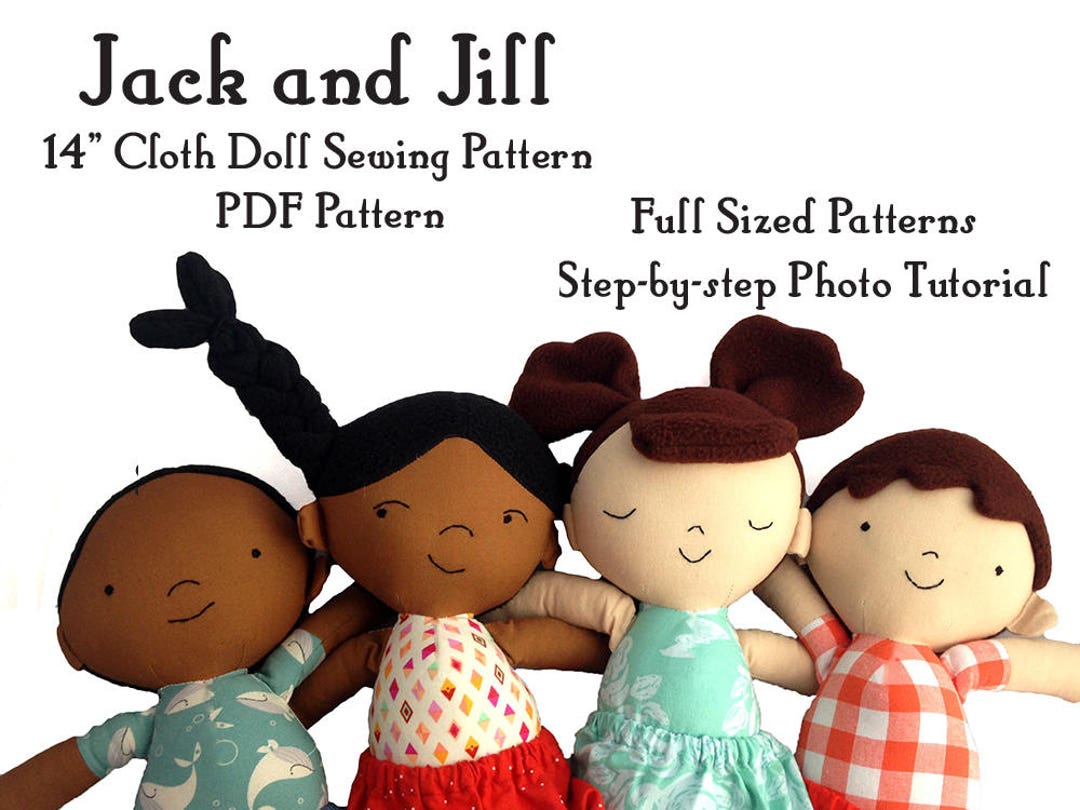 Rag Doll Sewing Pattern, Cloth Doll, Boy and Girl, Twins, Jack and Jill ...