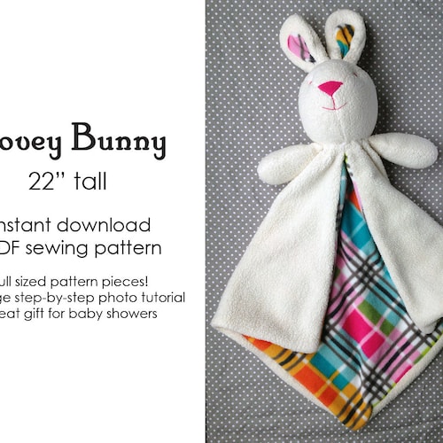 Bunny Lovey Baby Blanket Security Blanket Sewing Pattern - Etsy