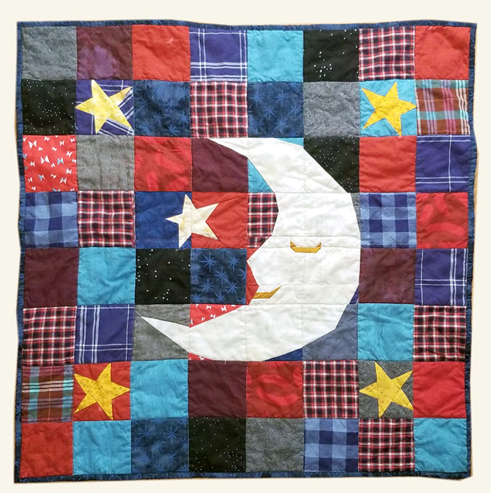 Baby Quilt Sewing Pattern, Patchwork Moon, Twinkle Twinkle Little Star ...