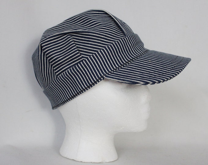 Vintage Engineer Hat Pin Stripe Hat Made in USA Size - Etsy