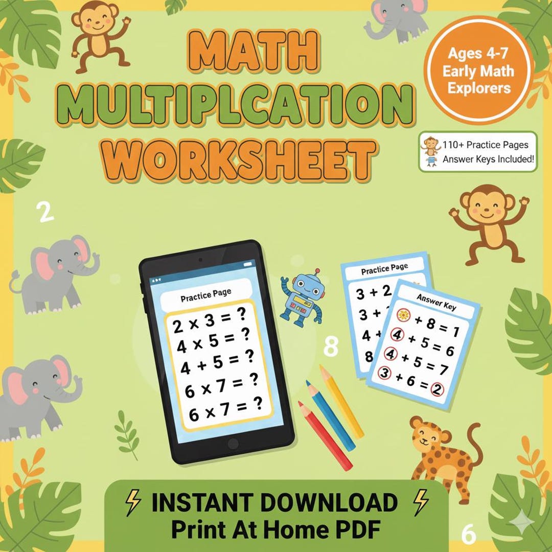 Multiplication Worksheets for Kids | 110 Pages With Answers | Printable ...