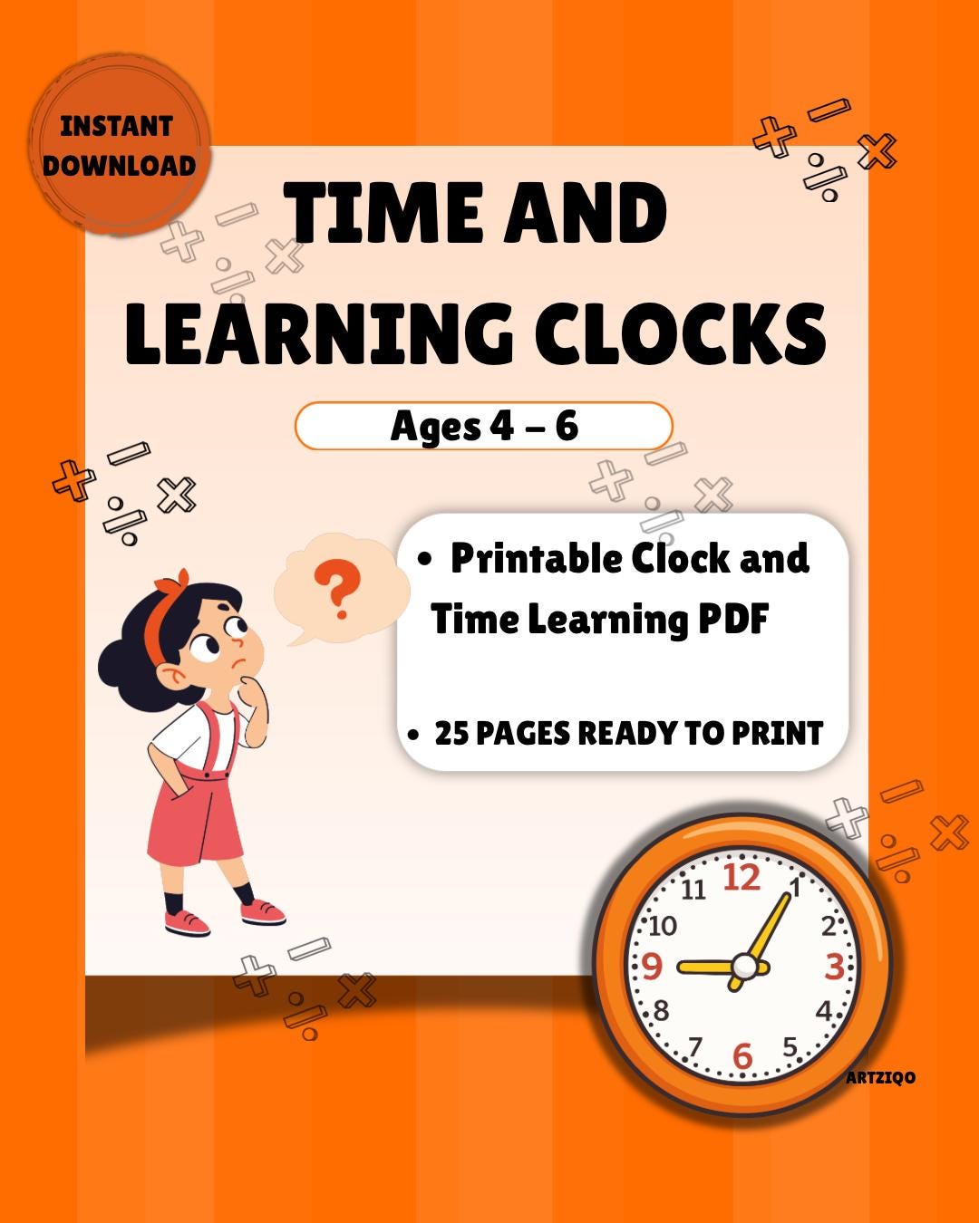 Time & Clock Learning Workbook | Telling Time Practice | Ages 4–6 - Etsy