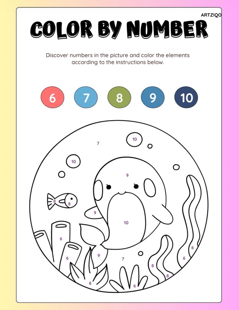 Color by Number Worksheets | Fun Math Coloring | Ages 4–6 - Etsy
