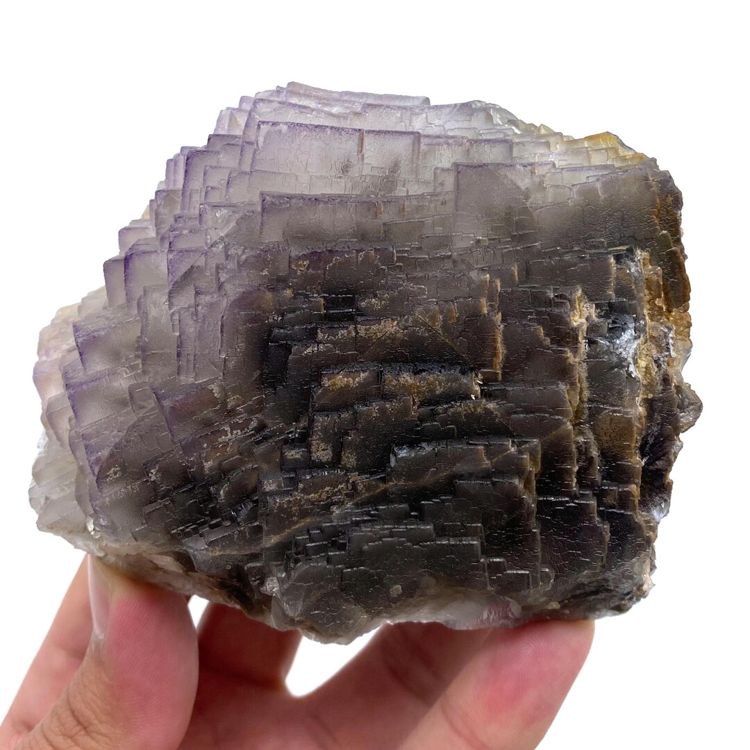 Purple Line Cubic Fluorite , Pakistan Mineral Specimen ( 560 Grams , 90 ...