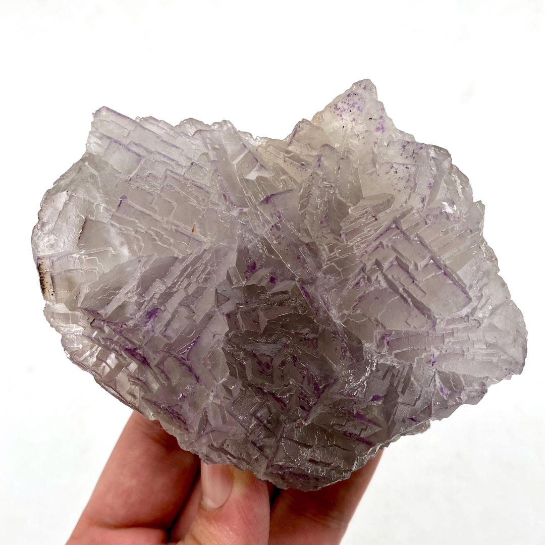 Purple Line Fluorite , Pakistan Mineral Specimen ( 584 Grams 120 X 86 X ...