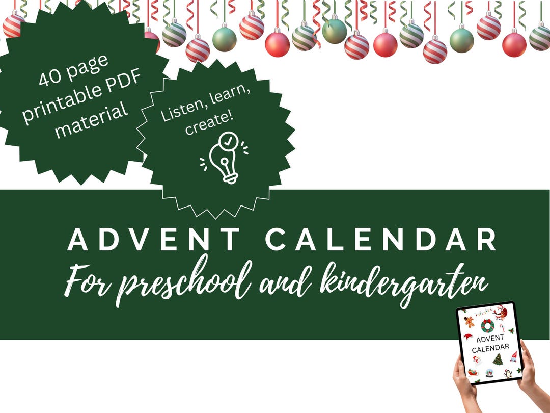 Educational ADVENT CALENDAR for Kids (PDF) - Etsy