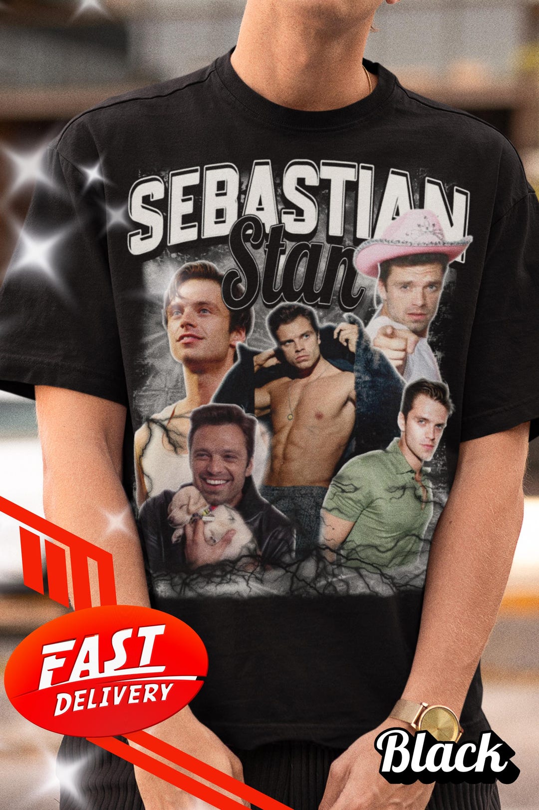 Sebastian Stan Shirt Vintage 90s, Sebastian Stan Merch, Actor Graphic ...