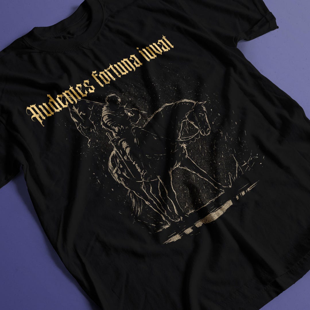 Medieval Latin Motto “audentes Fortune Iuvat” Unisex Heavy Cotton Tee ...
