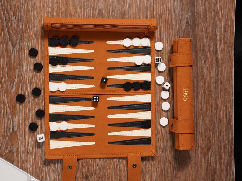 Personalized Leather Travel Backgammon, Custom Backgammon With Pieces ...