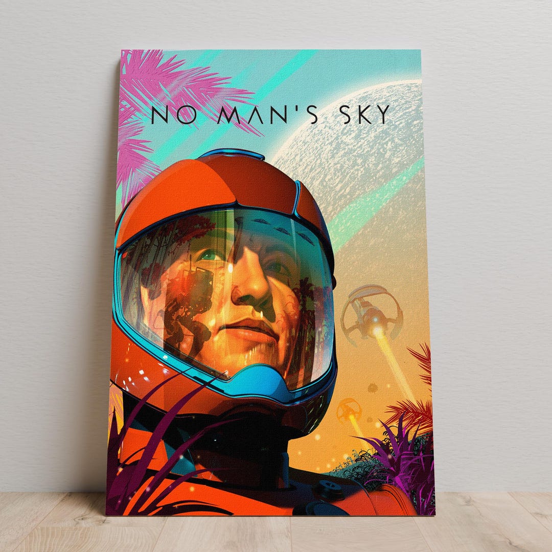 No Man's Sky Poster, Storyline Wall Art, Rolled Canvas Print, Gaming ...