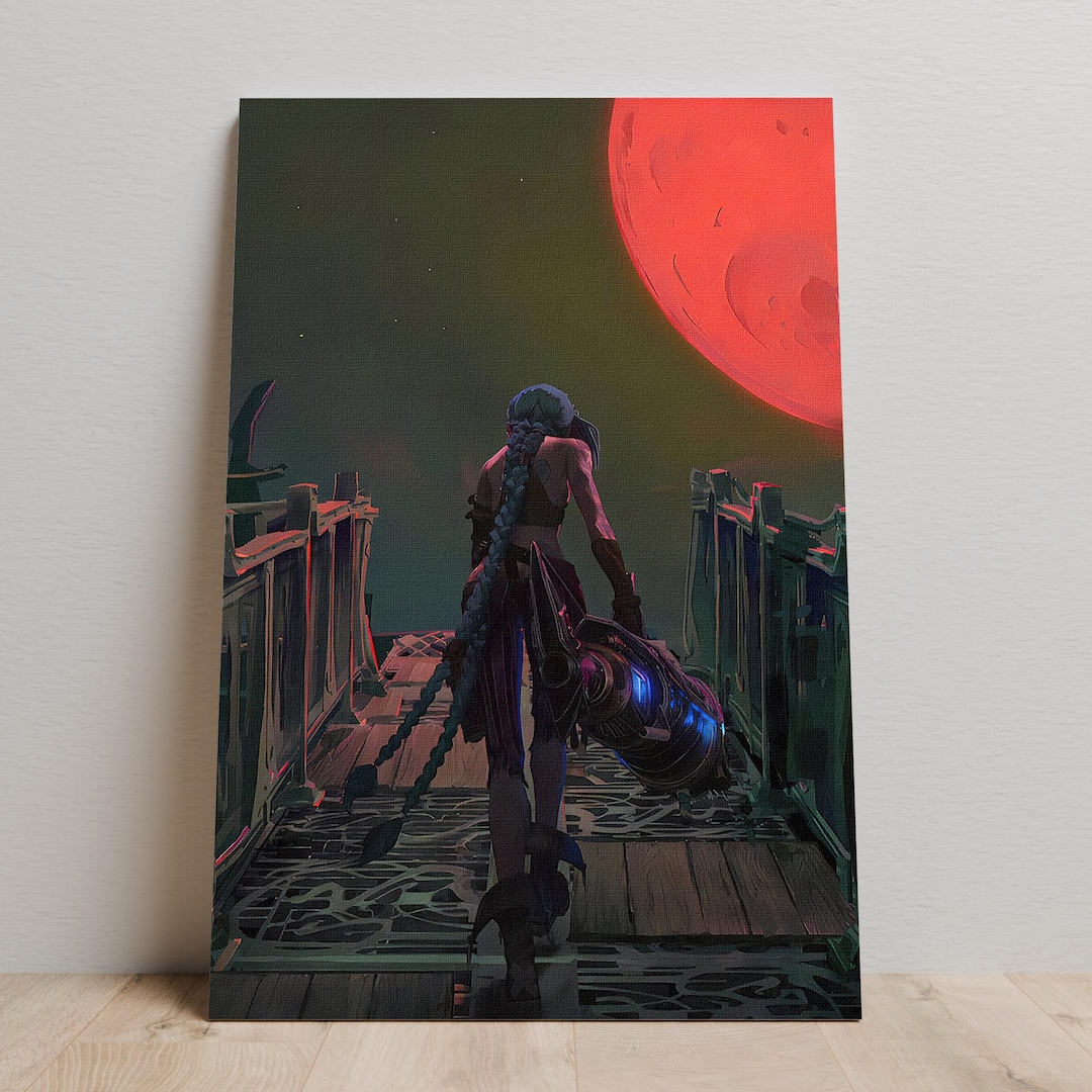 Arcane Poster, Jinx Wall Art, Unframed Canvas Print, Anime Room Decor ...