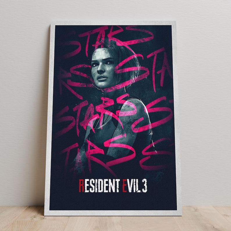 Resident Evil 3 Poster, Jill Valentine Wall Art, Unframed Canvas Print ...