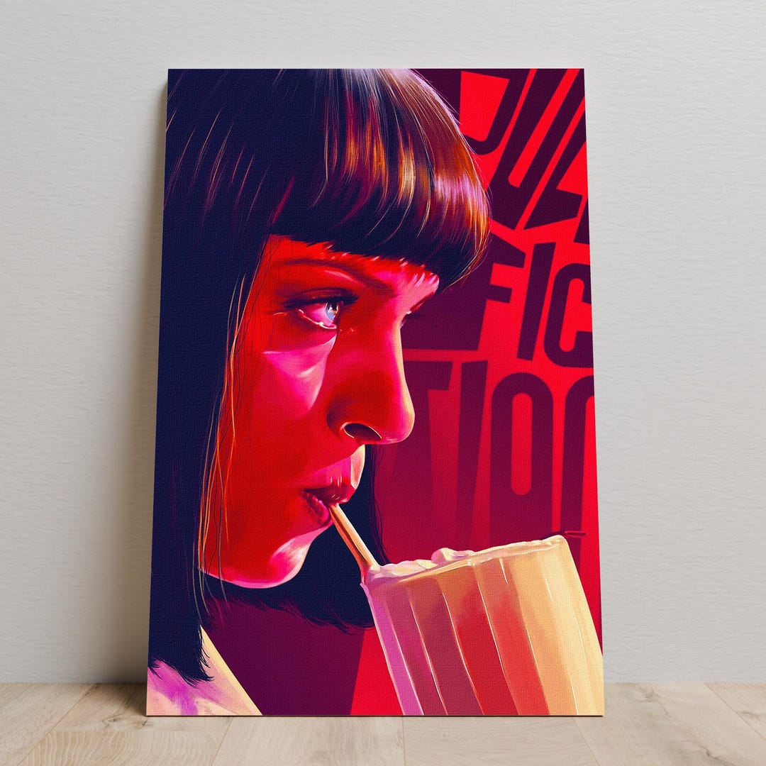Pulp Fiction Poster, Mia Wallace Wall Art, Unframed Canvas Print, Gift ...