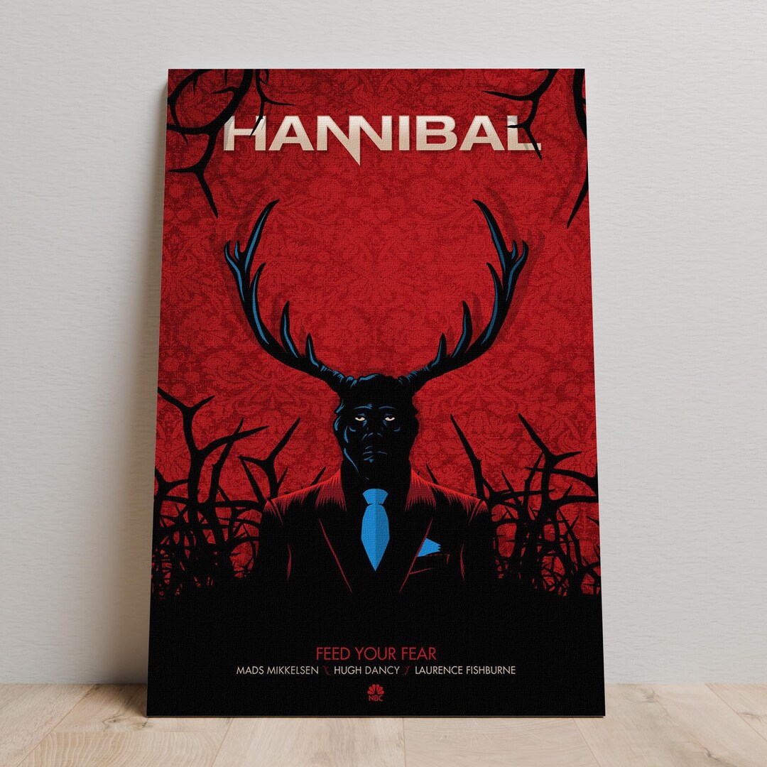 Hannibal Poster, Hannibal Lecter Wall Art, Unframed Canvas Print, Home ...