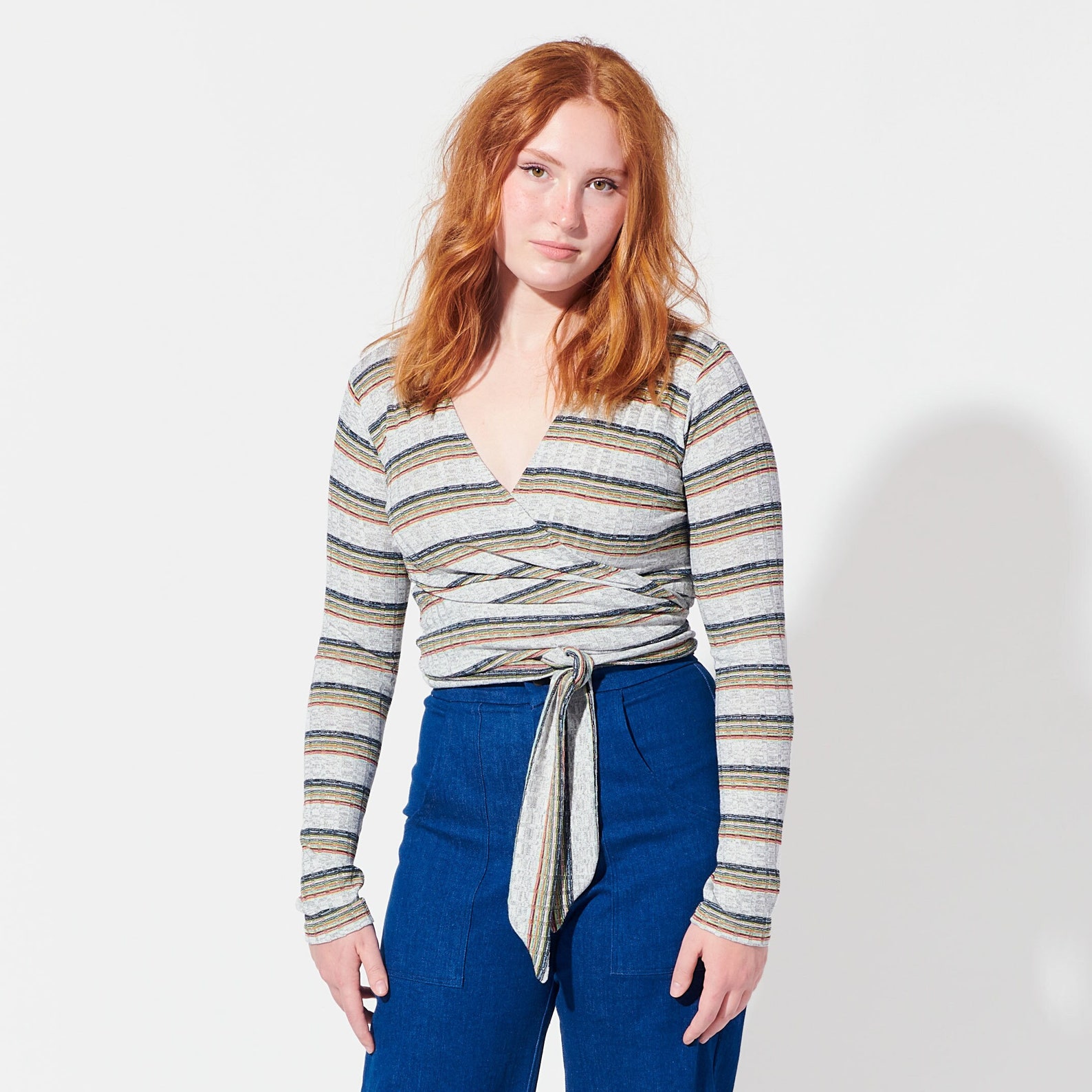 Desert Disco Sweater Wrap Top - Heather Gray - Etsy