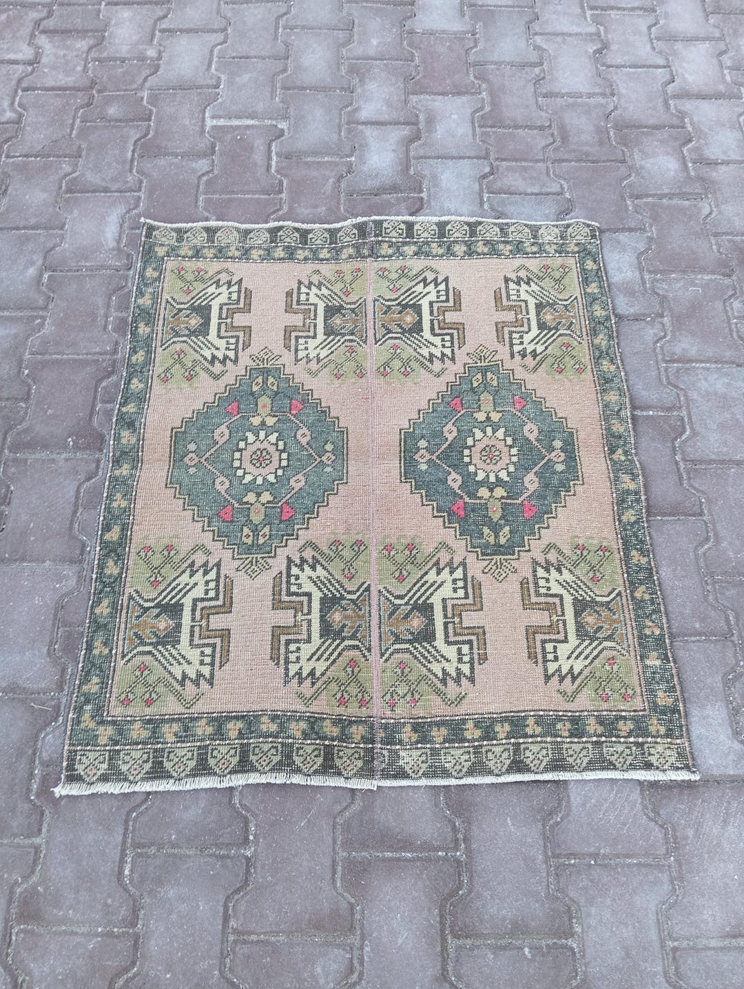 3x4 Turkish Rug,vintage Area Rug,oushak Rug 3x4,natural Gift Rug,faded ...