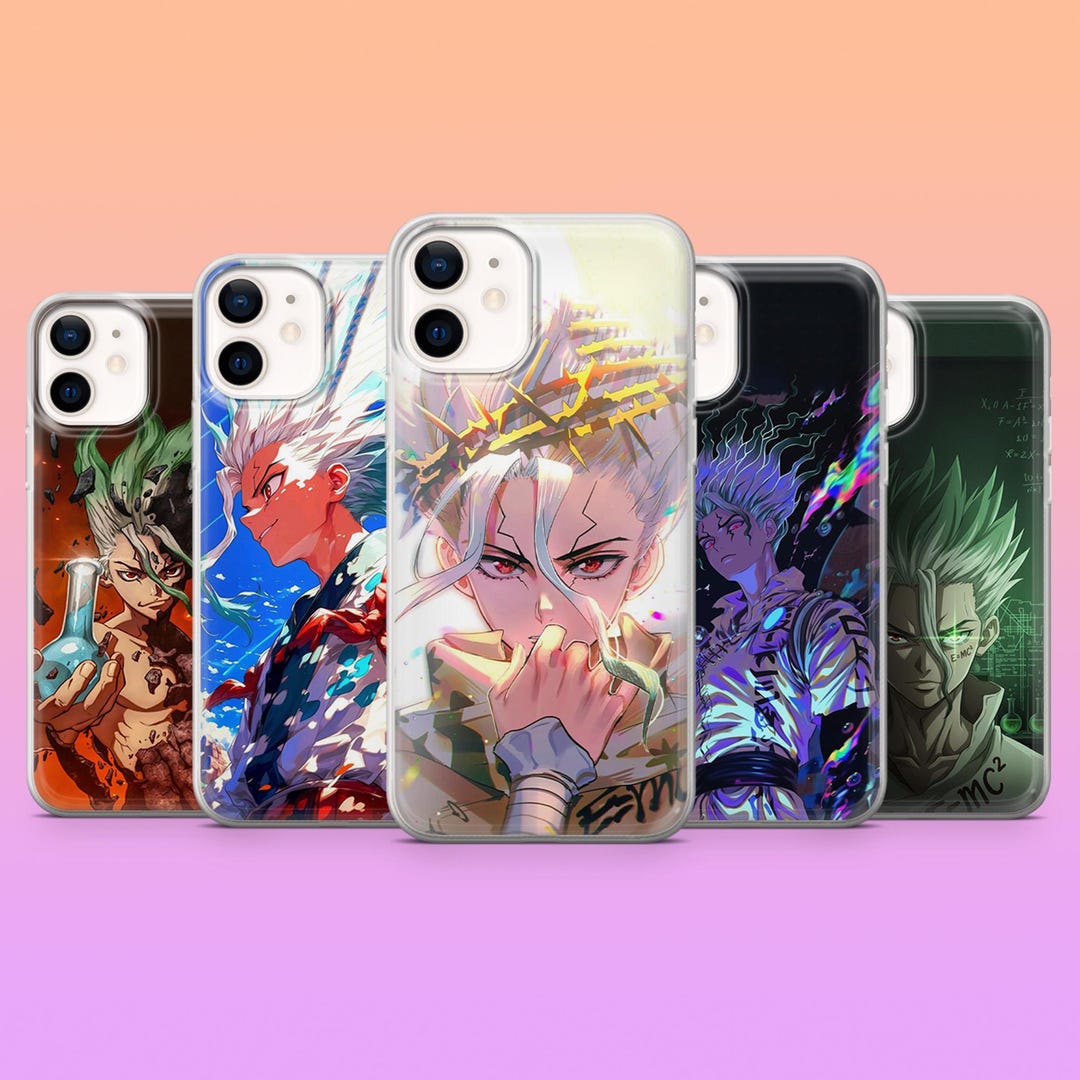 Dr Stone Phone Case Anime Senku Cover for iPhone 17 Pro, 16E, 15 ...