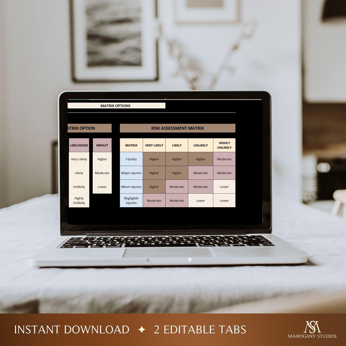 Risk Analysis Sheet Excel Dark Mode Risk Matrix Template Hazard ...