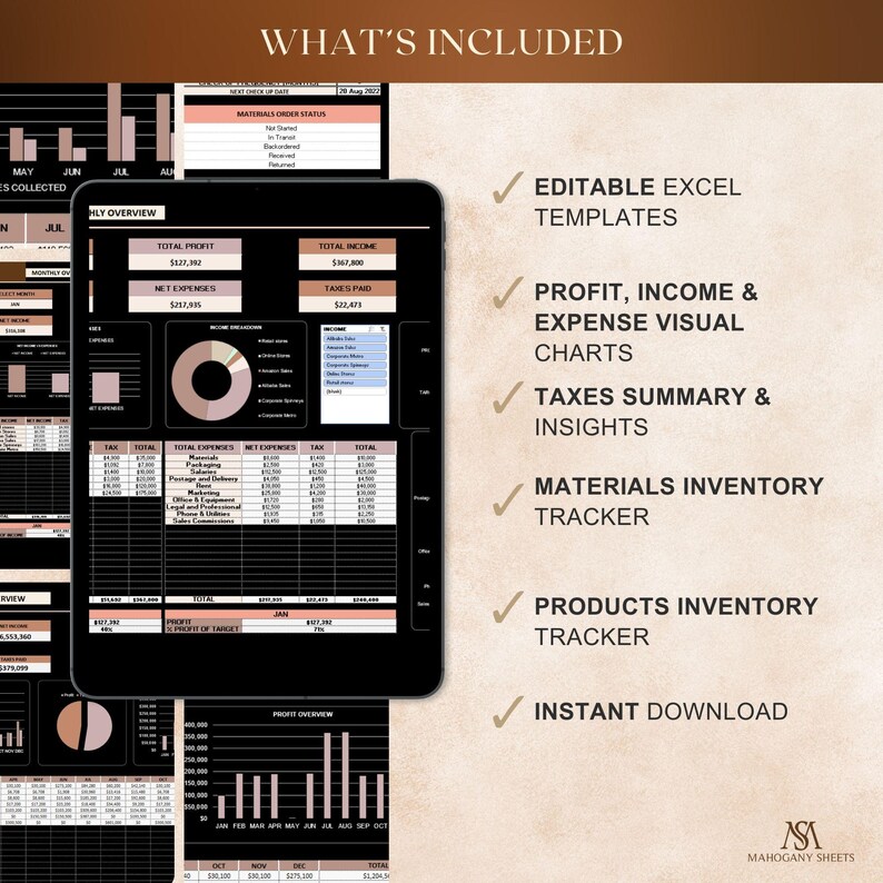 Ultimate Bookkeeping Spreadsheet Excel Dark Mode Income Expense ...