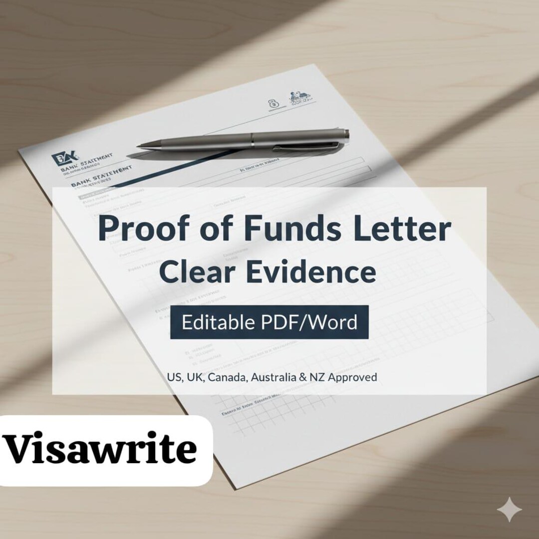 Proof of Fund Letter Template - Etsy