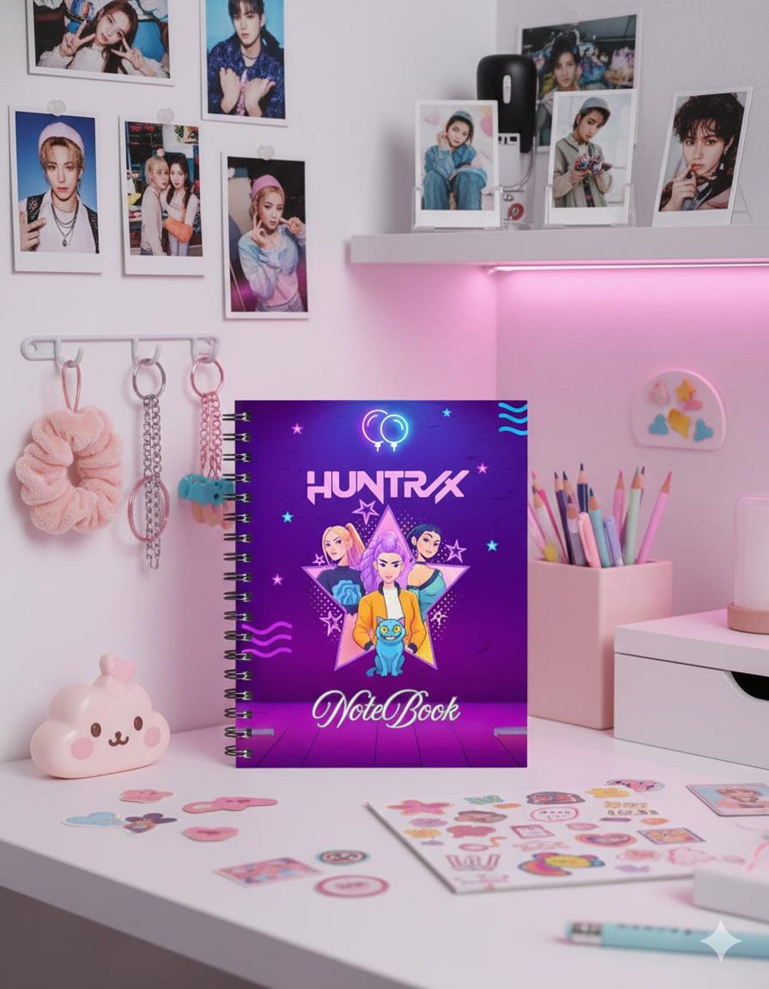 Kpop Demon Hunters Notebook, Printable Kpop School Notebook Covers ...