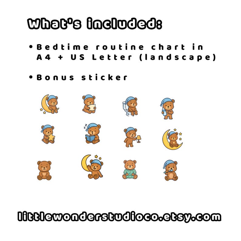 Kids Bedtime Routine Chart – Printable Toddler Tracker (PDF) - Etsy
