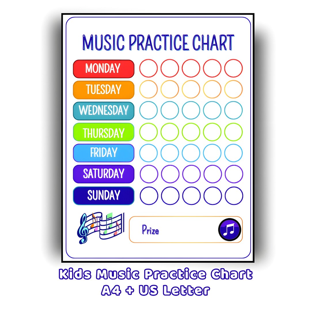 Printable Violin Practice Tracker – Music Reward Chart for Kids – A4 ...