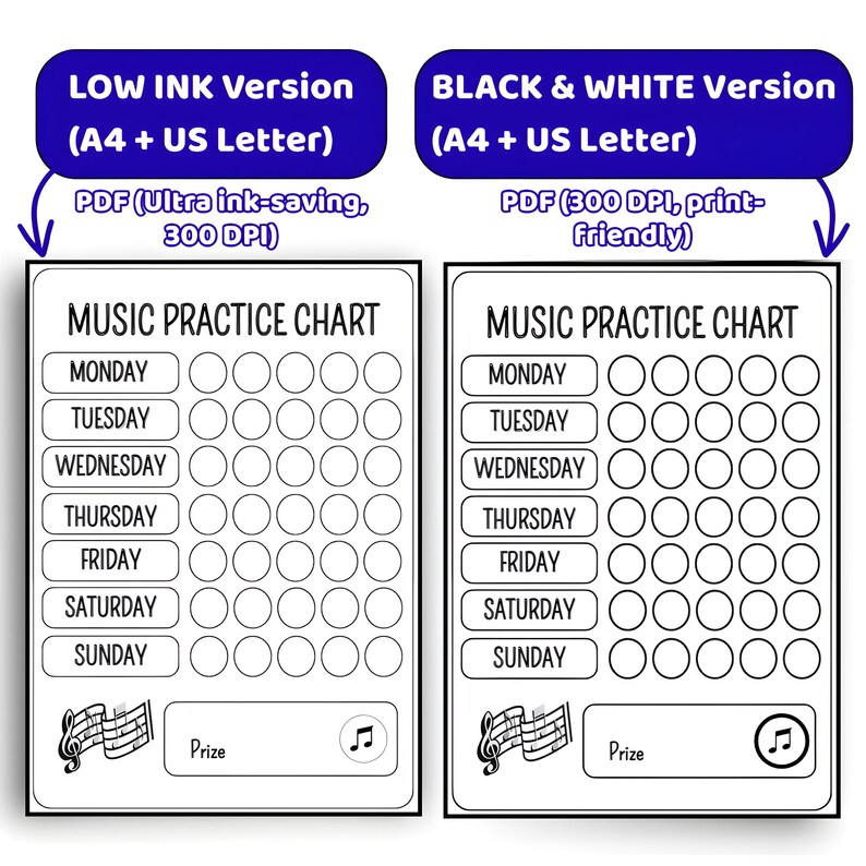 Printable Violin Practice Tracker – Music Reward Chart for Kids – A4 ...