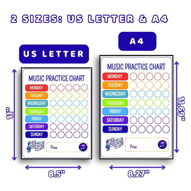 Printable Violin Practice Tracker – Music Reward Chart for Kids – A4 ...