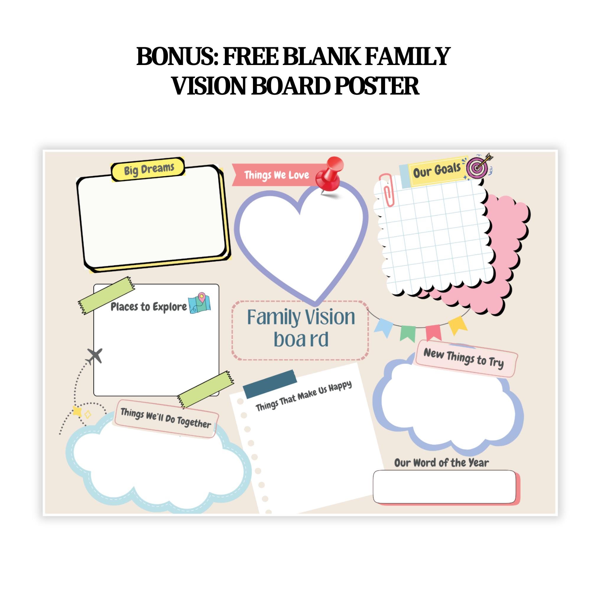2026 Family Vision Board Digital Download | Manifestation and Goal ...