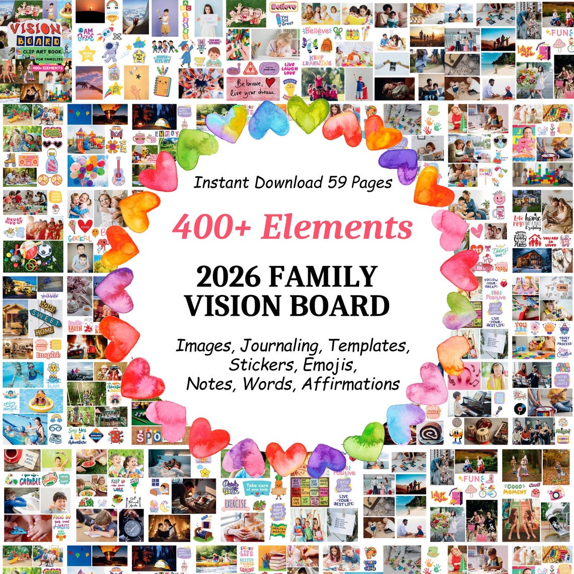 2026 Family Vision Board Digital Download | Manifestation and Goal ...