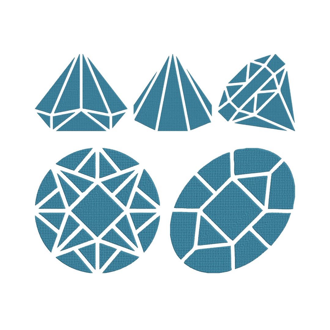 Geometric Gem Embroidery Design, Diamond Shape Machine Embroidery File ...