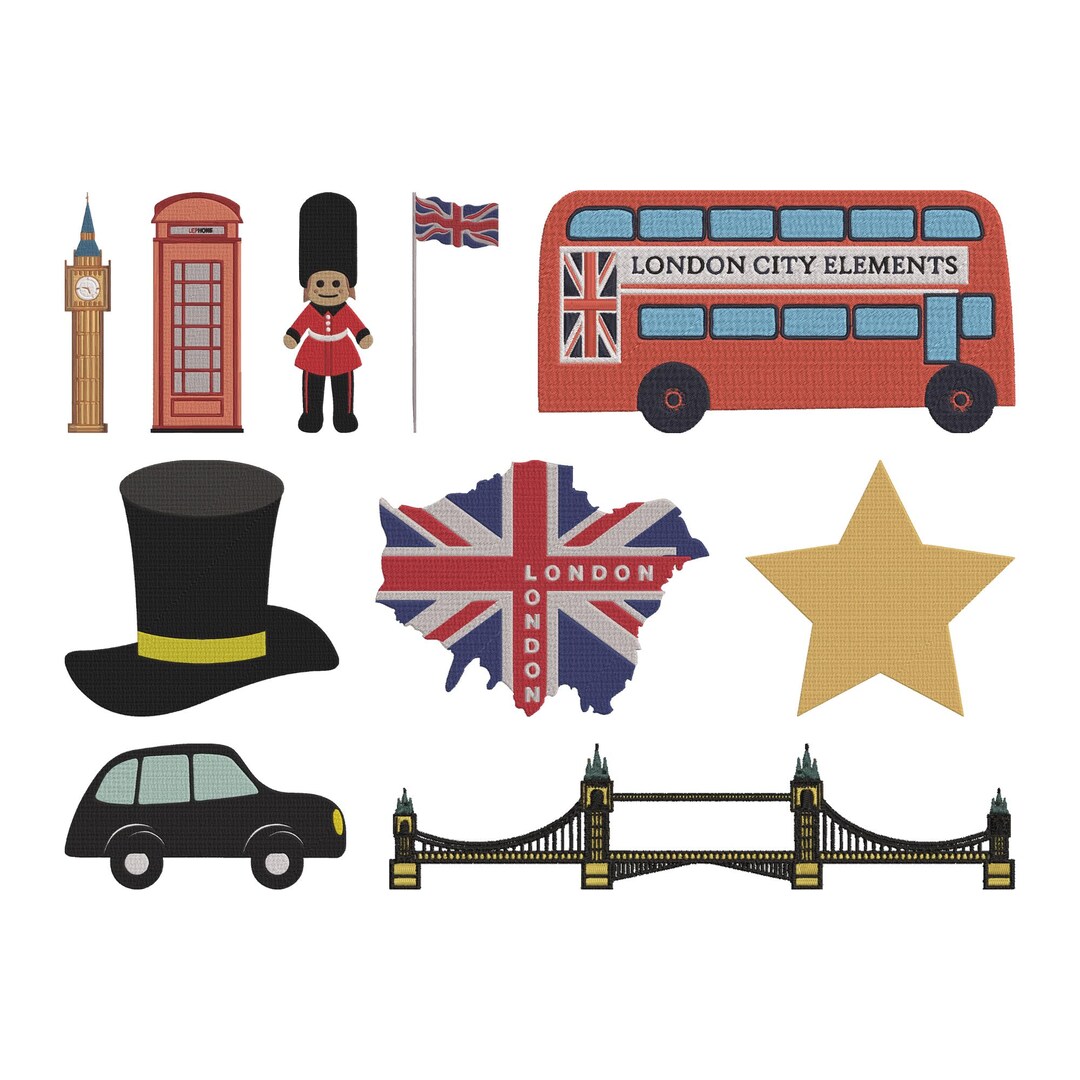 London City Element Embroidery Design, London City Element Machine ...