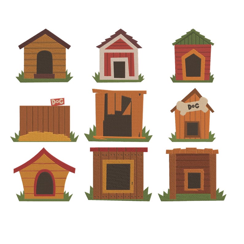 Dog Kennel Machine Embroidery Design, Set of 9, Instant Download - Etsy