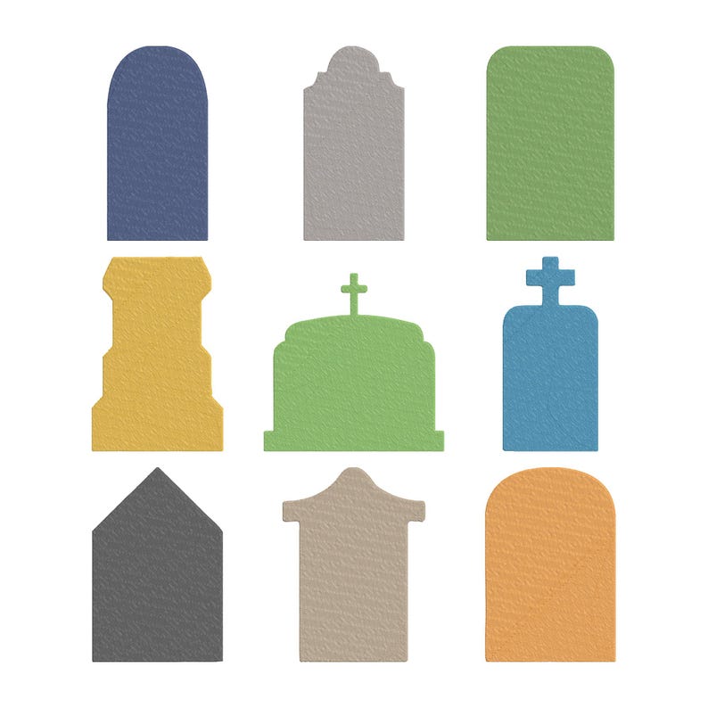 Tombstone Graveyard Machine Embroidery Bundle, Set of 9, Instant ...