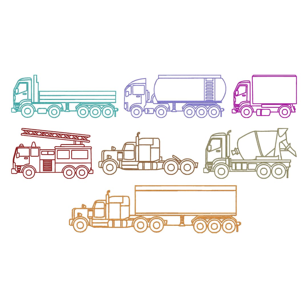 Heavy Truck Utility Vehicle Embroidery Design, Heavy Truck Utility ...