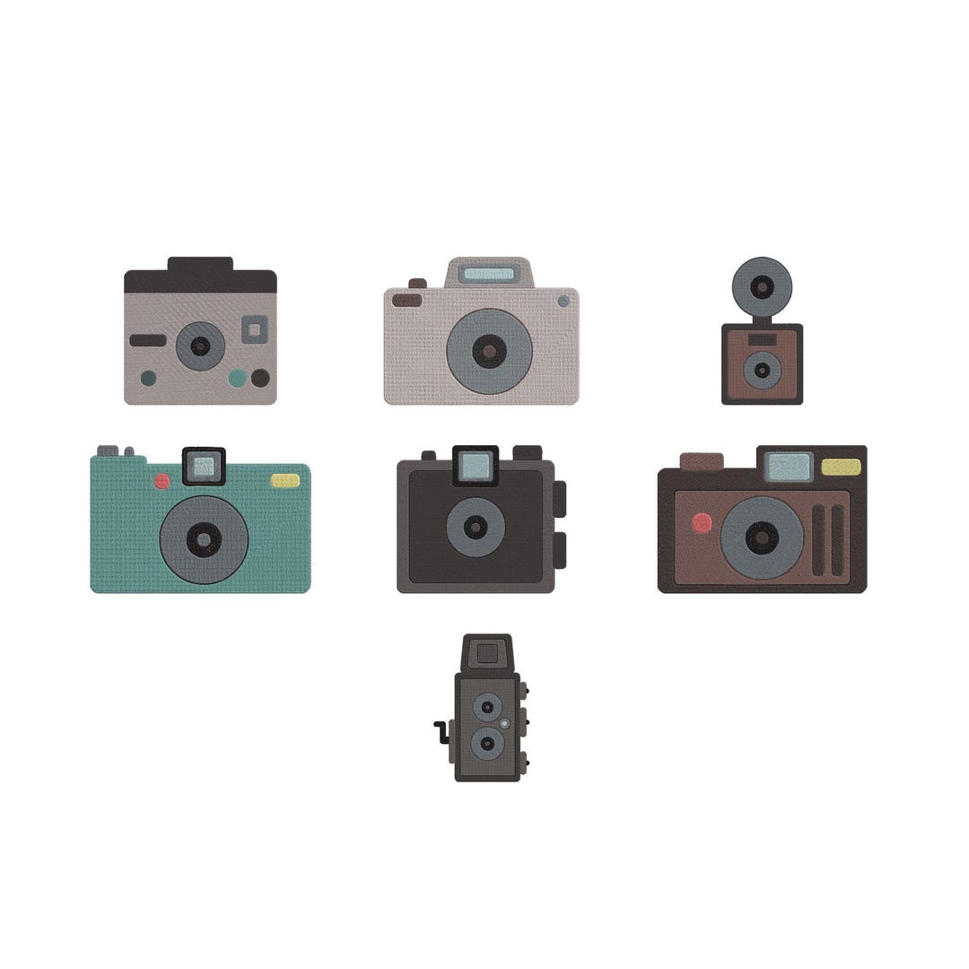 Camera Machine Embroidery Design, Set of 7, Instant Download - Etsy