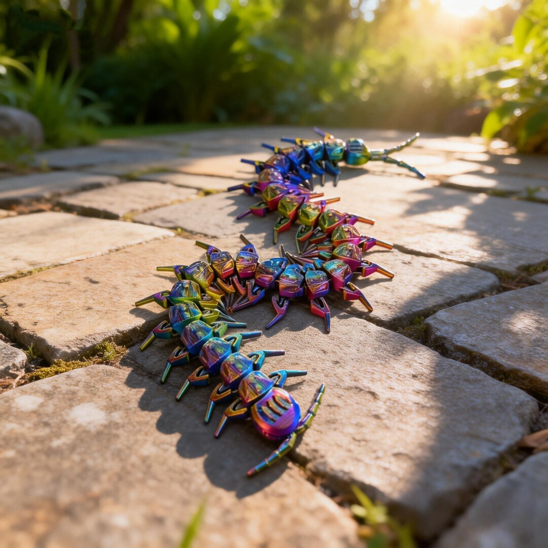 3D Printed Articulated Centipede Toy – Mechanical Fidget Figure ...