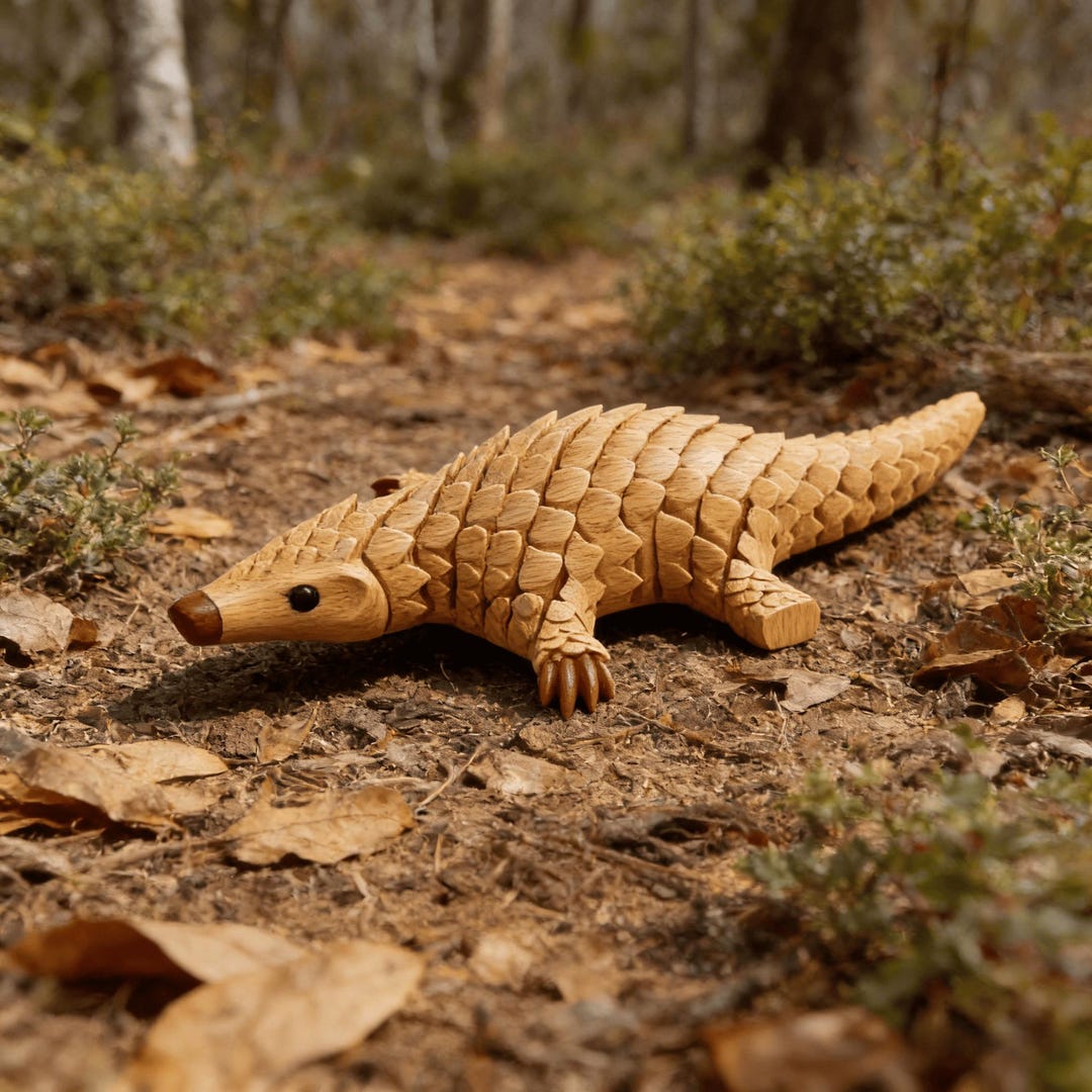 3D Printed Pangolin Figurine – Articulated Desk Pet, Cute Armadillo ...